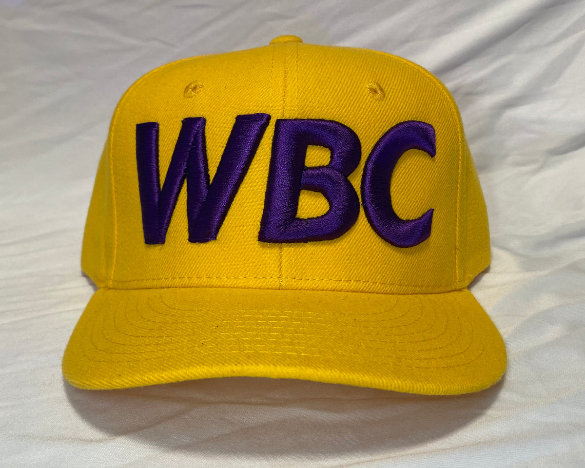 YELLOW WBC HAT PURPLE LETTERING – F4STUDIOSSHOP